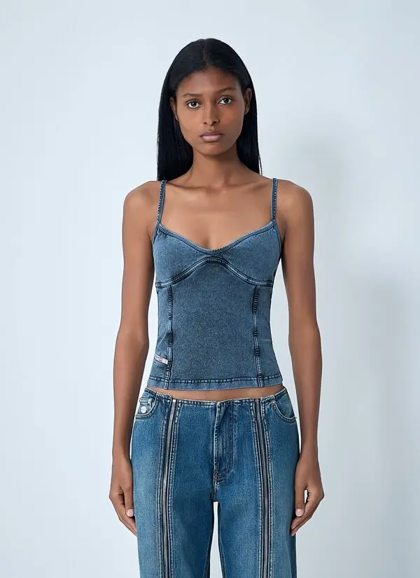 DIESEL® Stretch Cotton Jersey Camisole Top - Multicolor