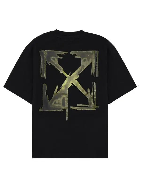 Off-White T-shirt With Logo - Black