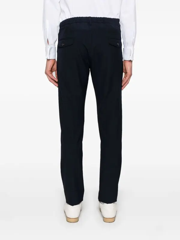 Eleventy Pleated Wool-blend Trousers - Blue