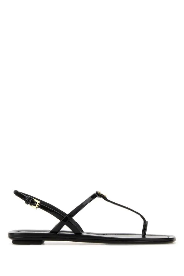 Prada Leather Thong Sandals - Black