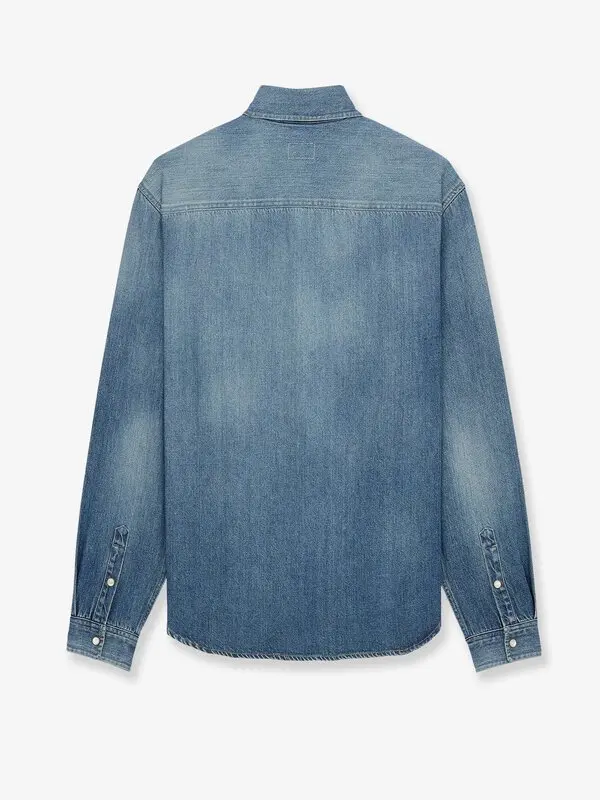Saint Laurent Cassandre Horizon Blue Denim Shirt - Multicolor