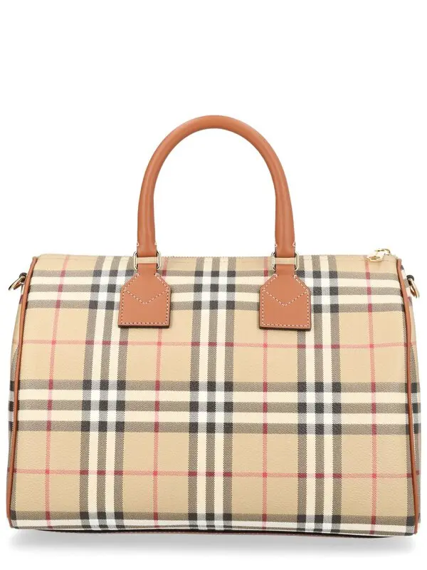 Burberry Check Medium Bowling Bag - Cream