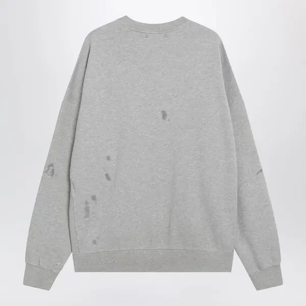 GOLDEN GOOSE Grey Cotton Sweatshirt With College Logo Graphic - Gray