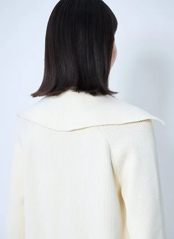 Bottega Veneta Ribbed Cotton Cardigan With Spread Collar