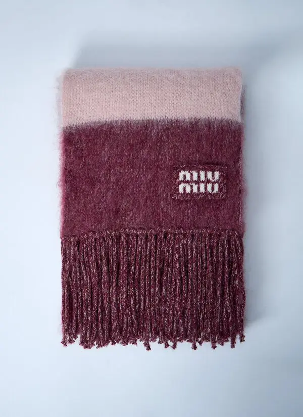 Miu Miu Logo Motif Scarf - Red