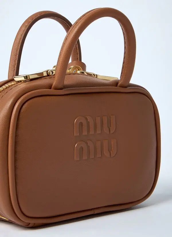 Miu Miu Micro Beau Leather Bag - Brown