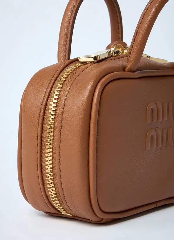 Miu Miu Micro Beau Leather Bag - Brown