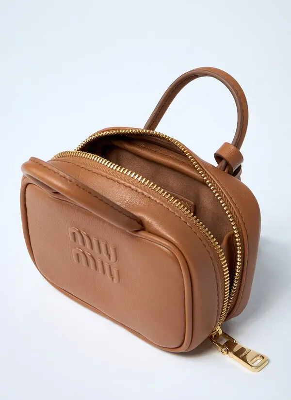Miu Miu Micro Beau Leather Bag - Brown