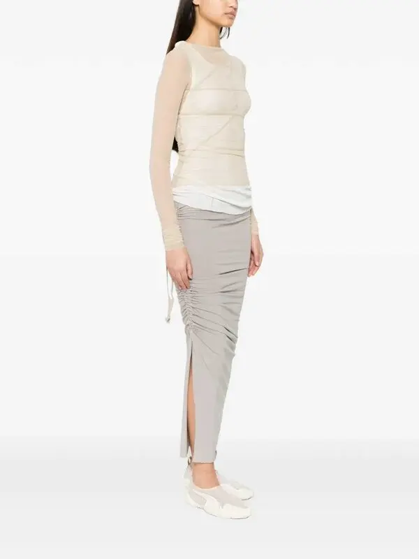 Rick Owens Gathered Drawstring Skirt - Gray