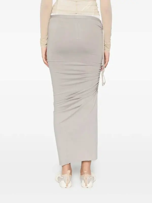 Rick Owens Gathered Drawstring Skirt - Gray
