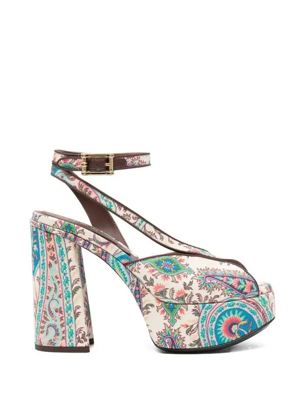 Etro Paisley Patterned Platform Sandals - Multicolor