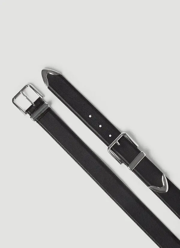 Dolce & Gabbana Double Buckle Leather Belt