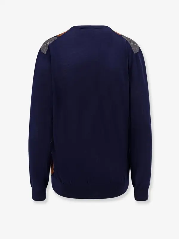 Miu Miu Argyle V-neck Virgin Wool Sweater