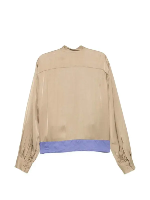 Dries Van Noten Horizontally Striped Shirt With Band Collar