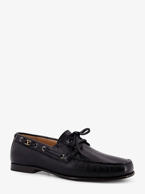 Valentino Garavani Black Leather Loafers - Multicolor