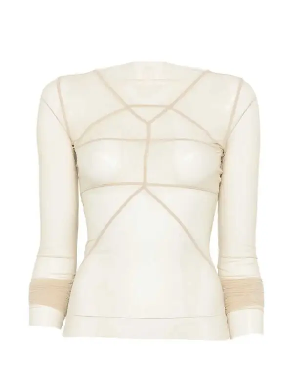 Rick Owens Long-sleeve Top With Sheer Panels - Multicolor