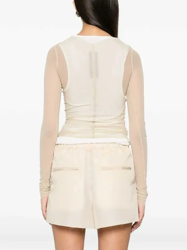 Rick Owens Long-sleeve Top With Sheer Panels