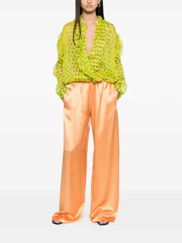 Dries Van Noten Cenver Bis" Silk Polka Dot Blouse - Multicolor