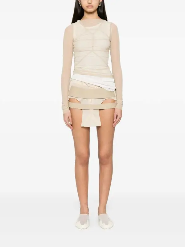 Rick Owens Layered Strap Skirt With Temple Cutout
