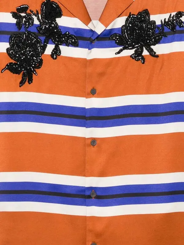 Dries Van Noten Striped Shirt Decorated With Beads