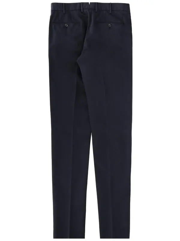 Zegna Tailored Cotton And Linen Blend Trousers - Blue