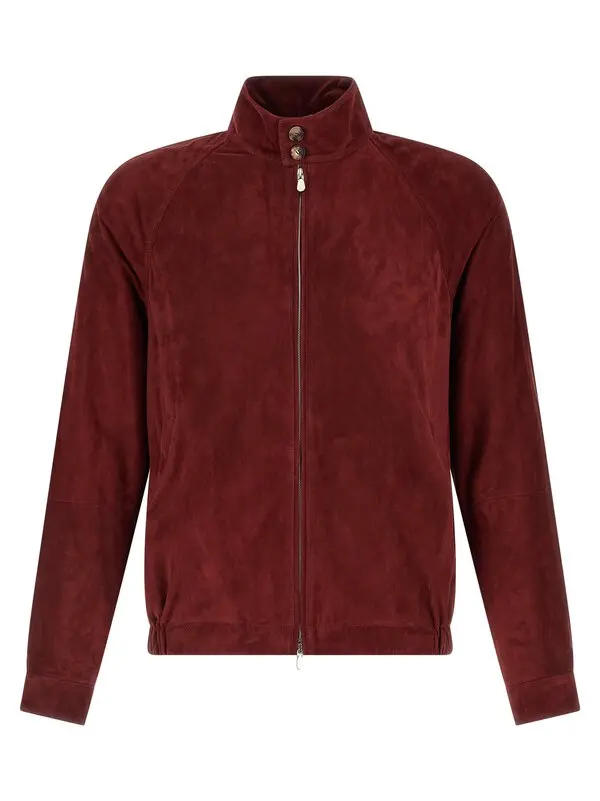 Brunello Cucinelli Suede Jacket With Stand Collar