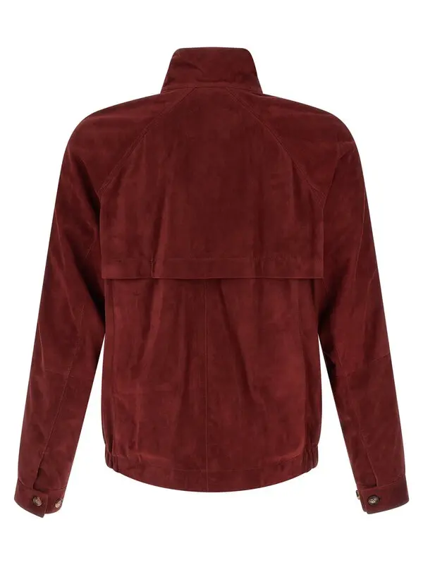 Brunello Cucinelli Suede Jacket With Stand Collar