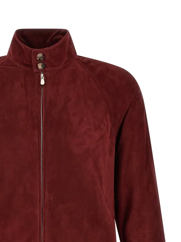 Brunello Cucinelli Suede Jacket With Stand Collar