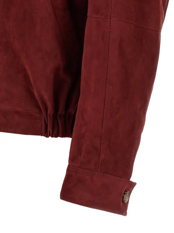 Brunello Cucinelli Suede Jacket With Stand Collar