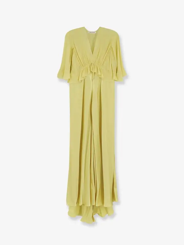 Alberta Ferretti Yellow Satin Dress - Multicolor