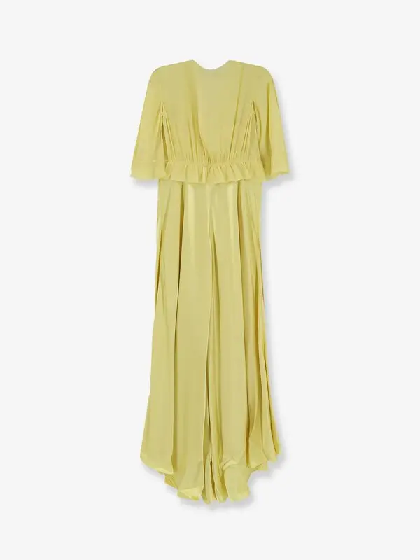 Alberta Ferretti Yellow Satin Dress - Multicolor