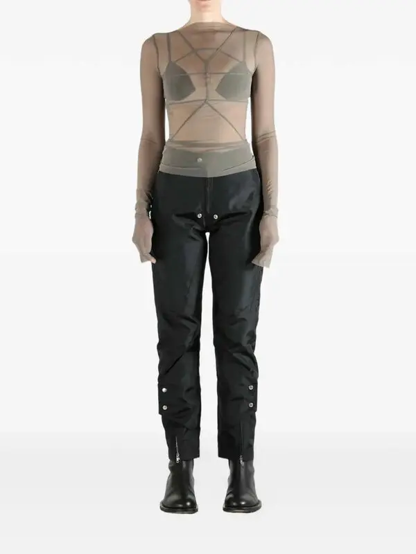 Rick Owens Semi-sheer Boat Neck Long Sleeve Top - Gray