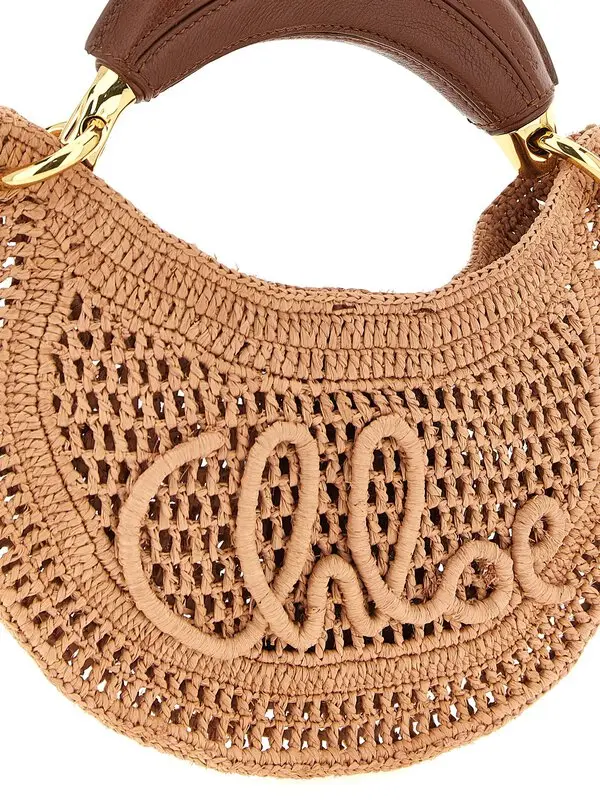 Chloé Summer Banana' Mini Hobo Handbag In Crocheted Raffia
