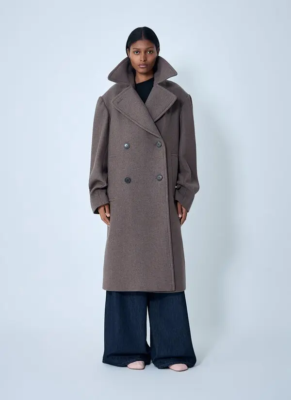 Dries Van Noten Tailored Wool Blend Coat In Gray - 30% Off