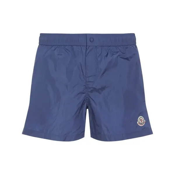Moncler Polyamide Swimwear With Logo Detail - Blue