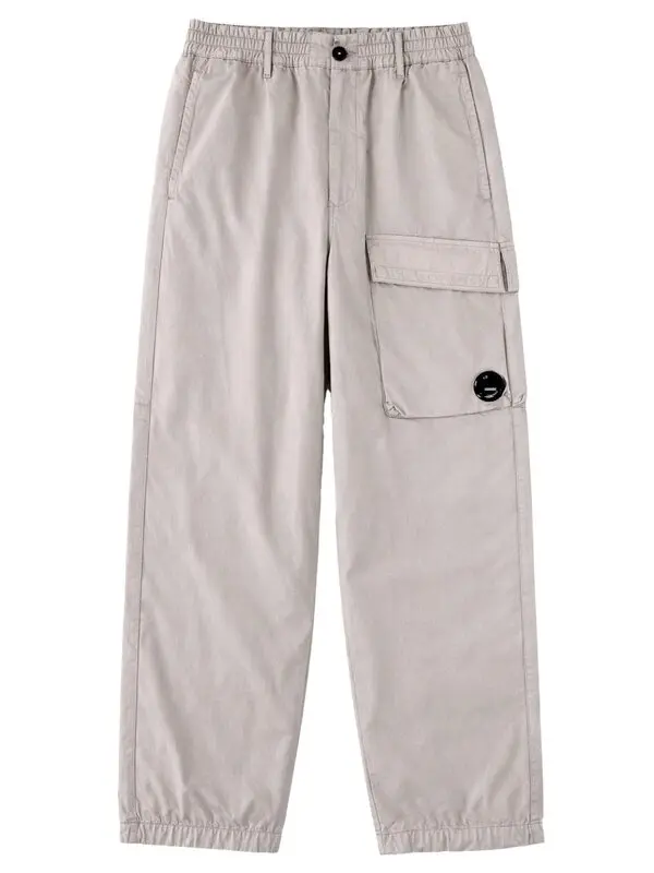 C.P. COMPANY Cargo Pants With Logo Patch - Cream