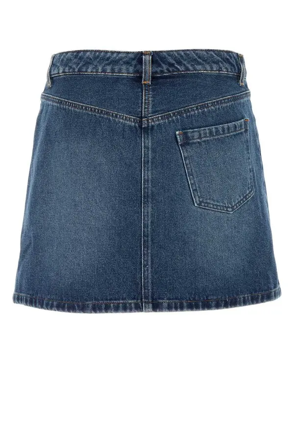 A.p.c. Denim Moss Mini Skirt