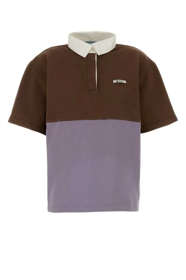 Prada Two-tone Cotton Polo Shirt