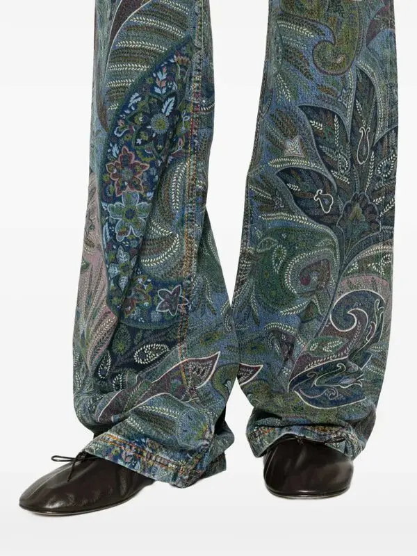 Etro Paisley Print Denim Jeans