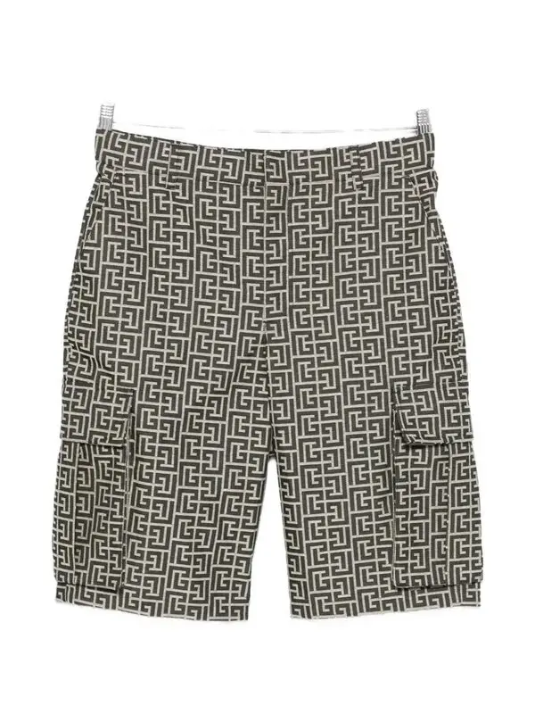 Balmain Monogrammed Cargo Shorts - Multicolor