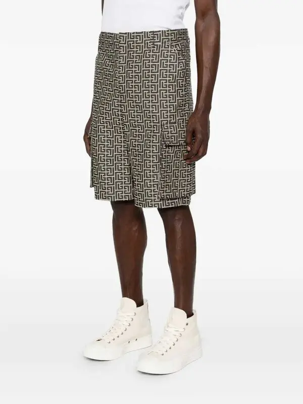 Balmain Monogrammed Cargo Shorts - Multicolor