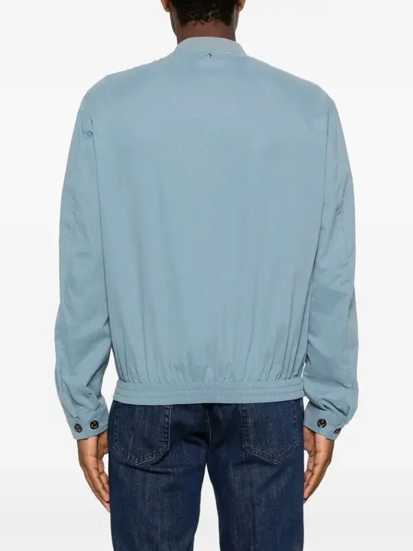 MONTECORE Zip-up Bomber Jacket With Ribbed Collar - Blue