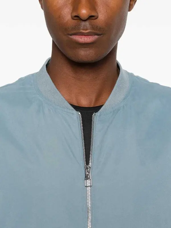 MONTECORE Zip-up Bomber Jacket With Ribbed Collar - Blue