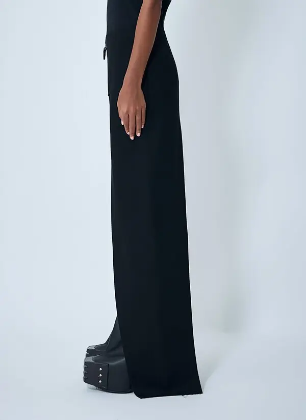 Rick Owens Sliced Maxi Skirt In Wool