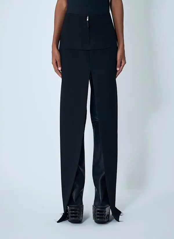 Rick Owens Sliced Maxi Skirt In Wool - Black
