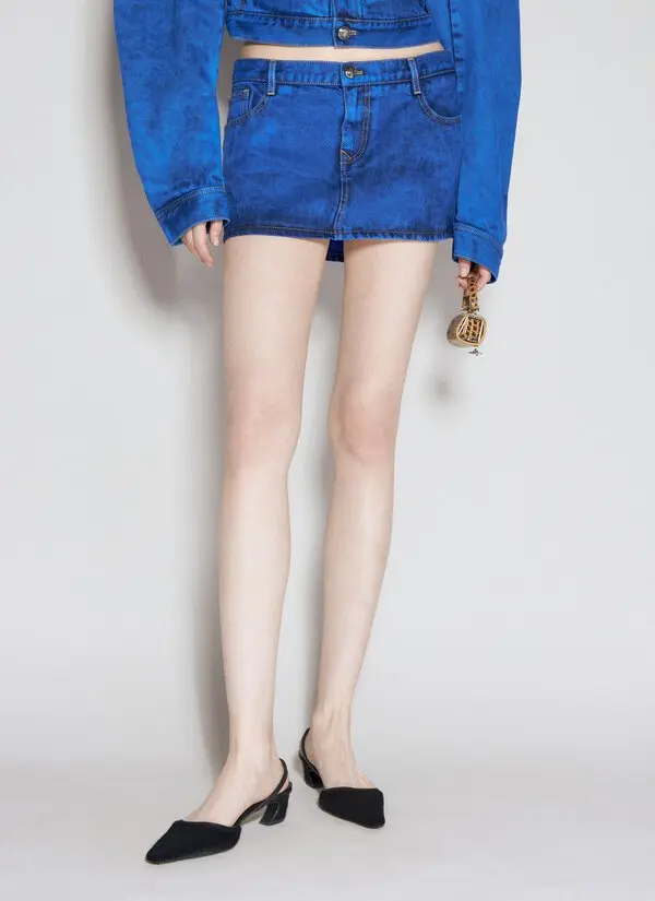 VIVIENNE WESTWOOD Foam Mini Skirt In Denim Weave