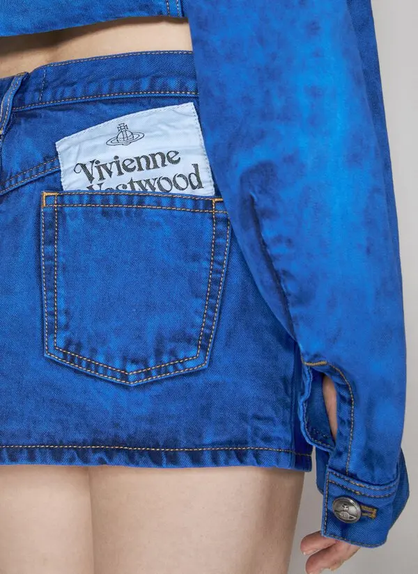 VIVIENNE WESTWOOD Foam Mini Skirt In Denim Weave