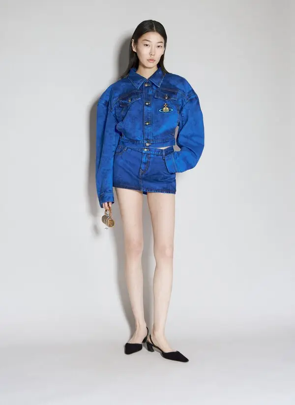 VIVIENNE WESTWOOD Foam Mini Skirt In Denim Weave