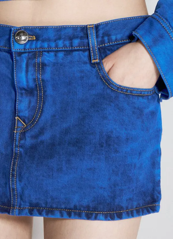 VIVIENNE WESTWOOD Foam Mini Skirt In Denim Weave