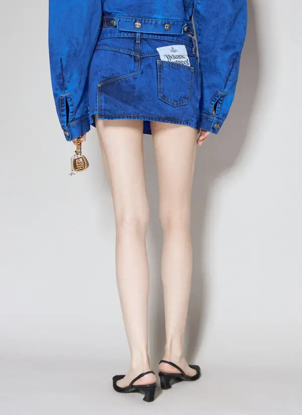 VIVIENNE WESTWOOD Foam Mini Skirt In Denim Weave